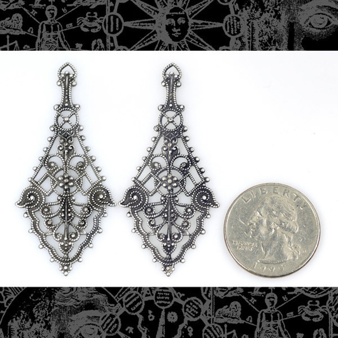 Long Silver Filigree Wrap Set of Two S-W04 - Etsy