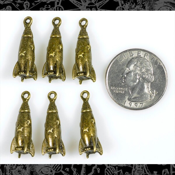 Bronze Rocket Charms Set of 6 ZB-C06 - Etsy