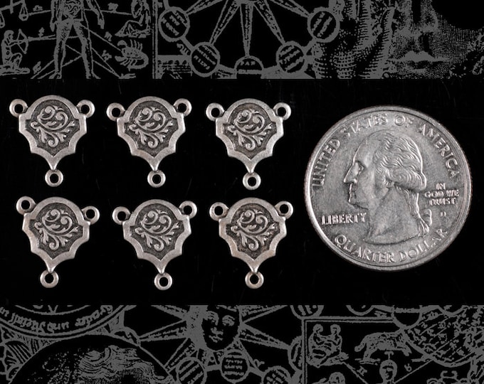 Silver Plated Brass Art Deco Etched Shield Three Way | Etsy