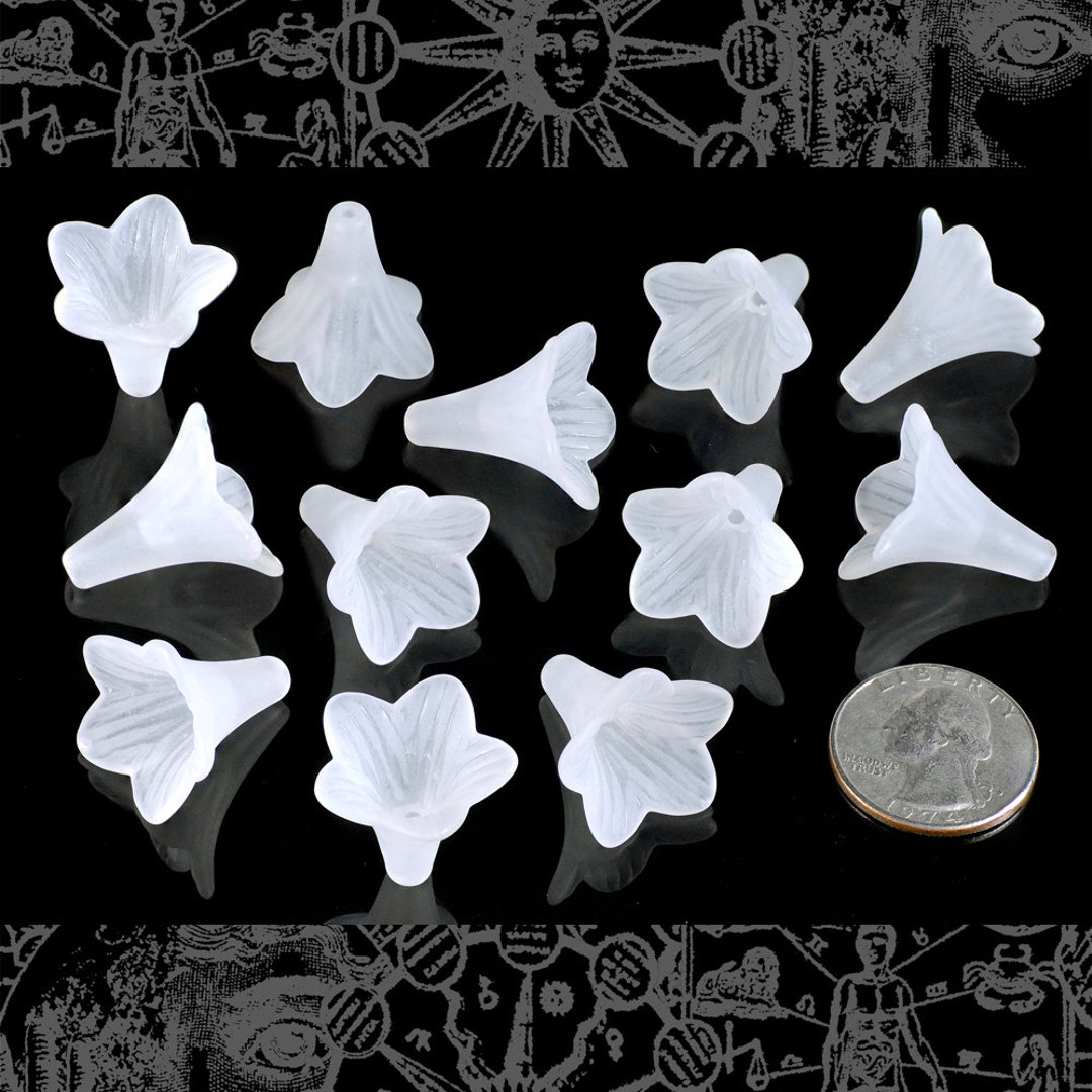 23mm X 21mm White Resin Flower Caps, Set of Twelve *FW1-2 - Etsy