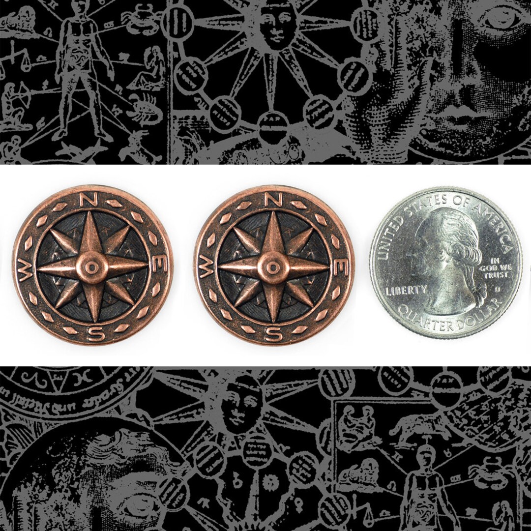 Copper Plated Faux Compass - Set of Two *C-C35 - Etsy