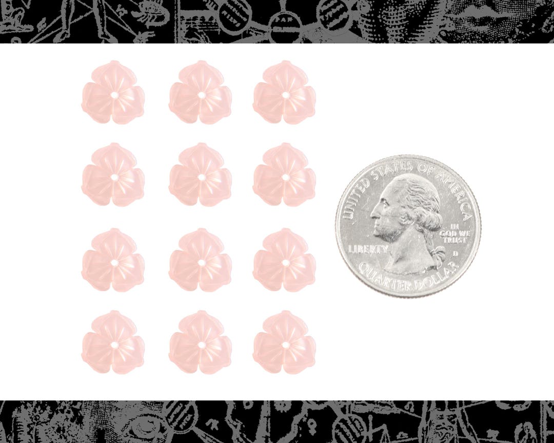 12mm Round Pale Pink Resin Flower Caps - Set of 12 - FW10-6 - Etsy
