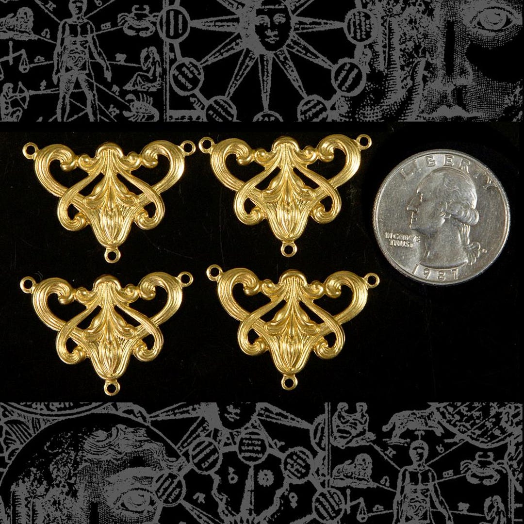 Raw Brass Lily Three Way Connectors - Set of Four B-3C10 - Etsy