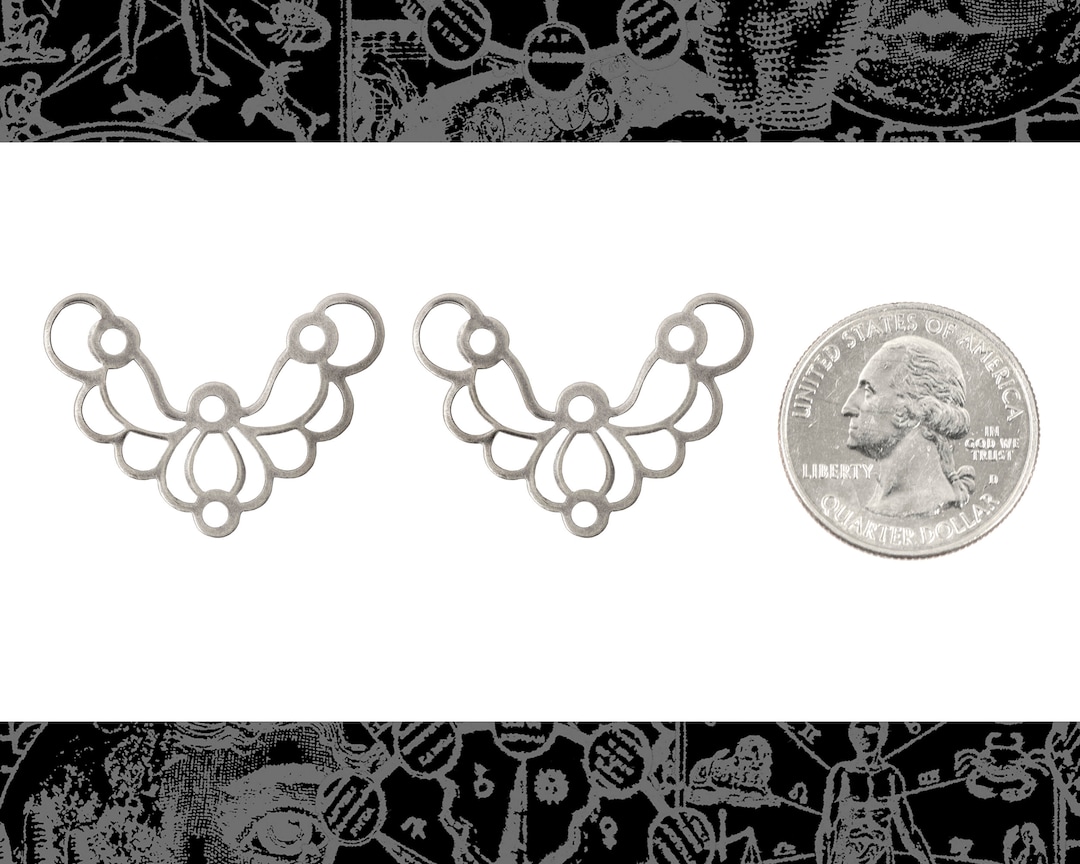 Silver Plated Filigree Wings Connectors Set of Two S-3C42 - Etsy