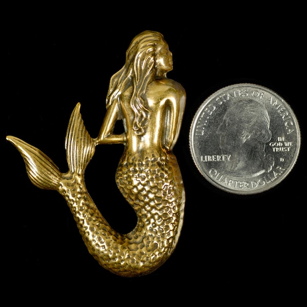 Antique Brass Mermaid - Etsy