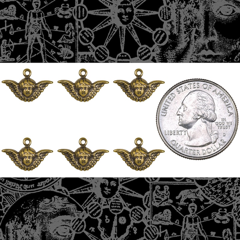 Antique Brass Charm Cherub - Etsy