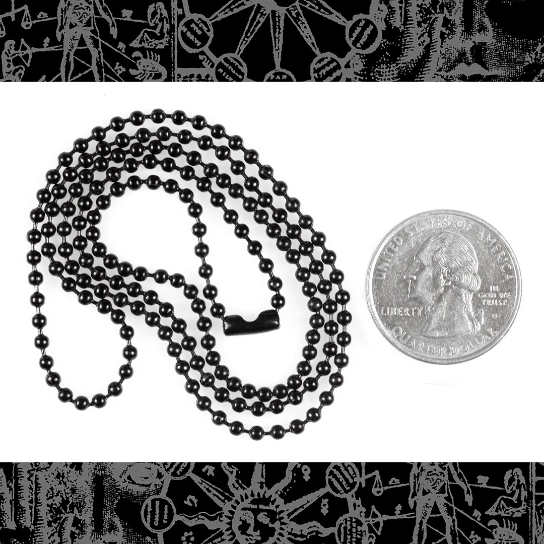 Black Ball Chain Necklace, Black Plated Stainless Ball Chain Necklace ...