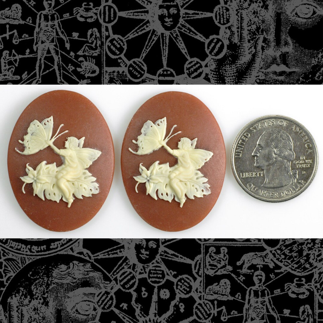 Carnelian and Ivory Fairy Cameos 30mm X 40mm Cameos, Set of Two - XXX ...