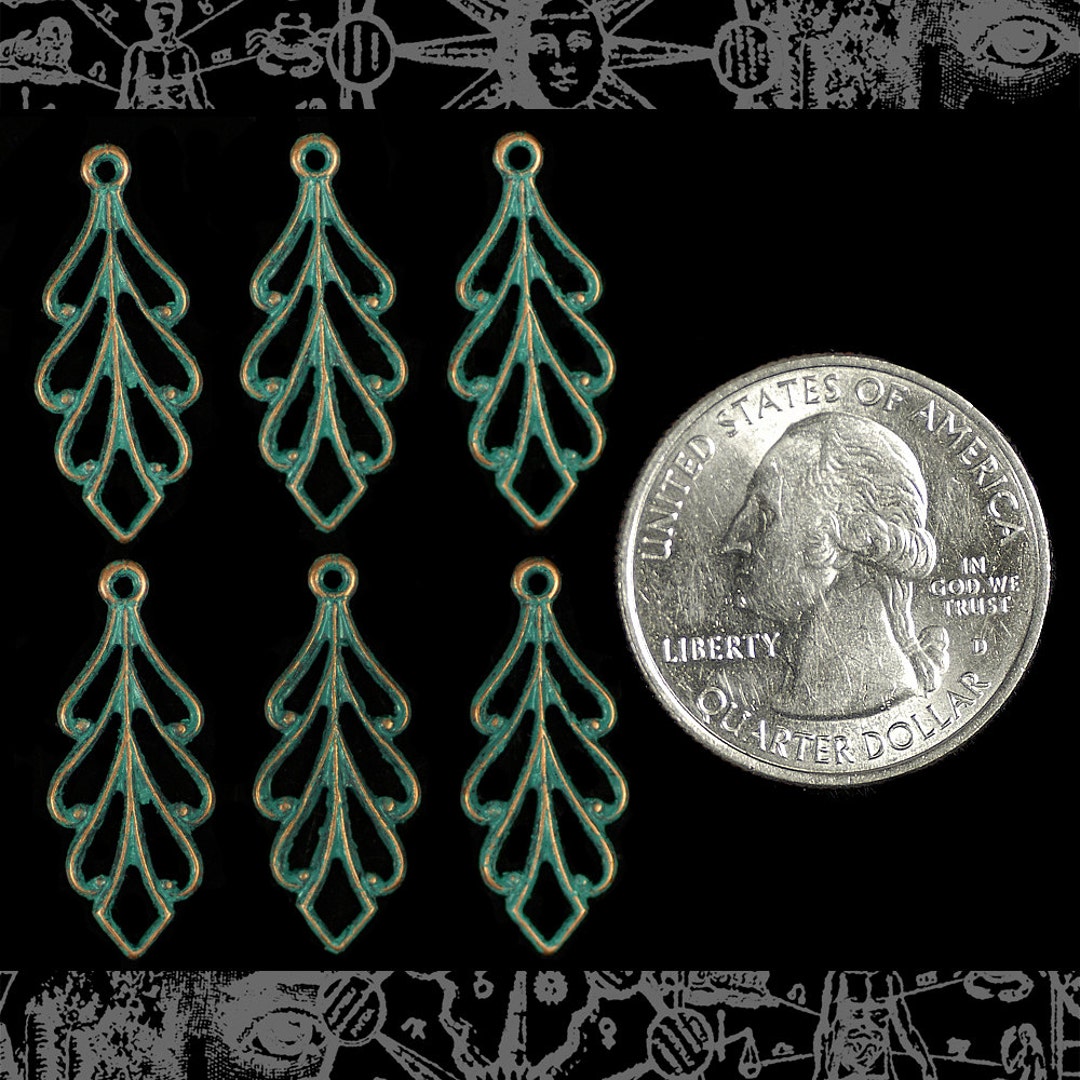 Verdigris Multi Hole Leaf Connectors - Set of Six V-2C28 - Etsy