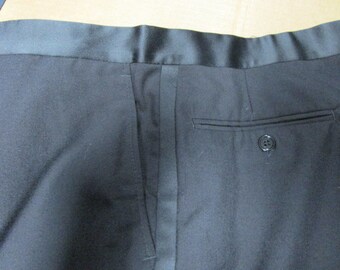 Black Polyester Men's Tuxedo Pants, Suspender Buttons, W48 - Etsy