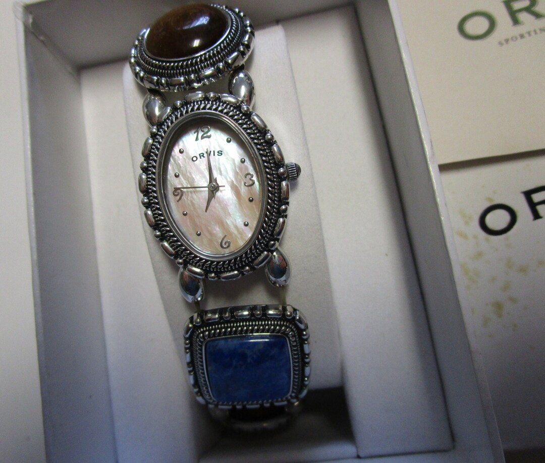 Women's Orvis Wrist Watch Multi Stones Stretch Band - Etsy