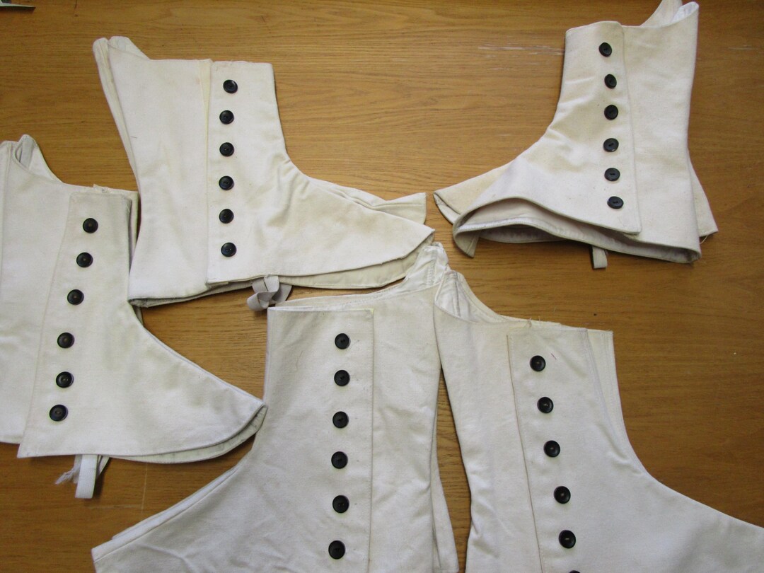 Vintage Set of 5 White Canvas Spats, Costume Pieces - Etsy