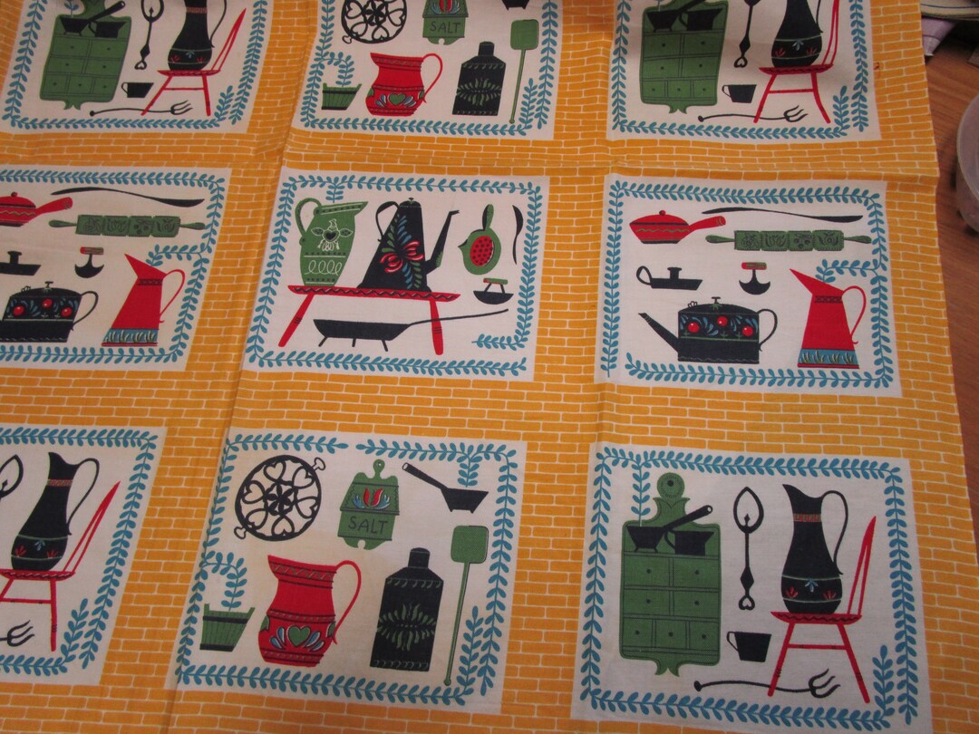 Vintage Kitchen Print Panels 2 of Them - 30" X 36" - Etsy