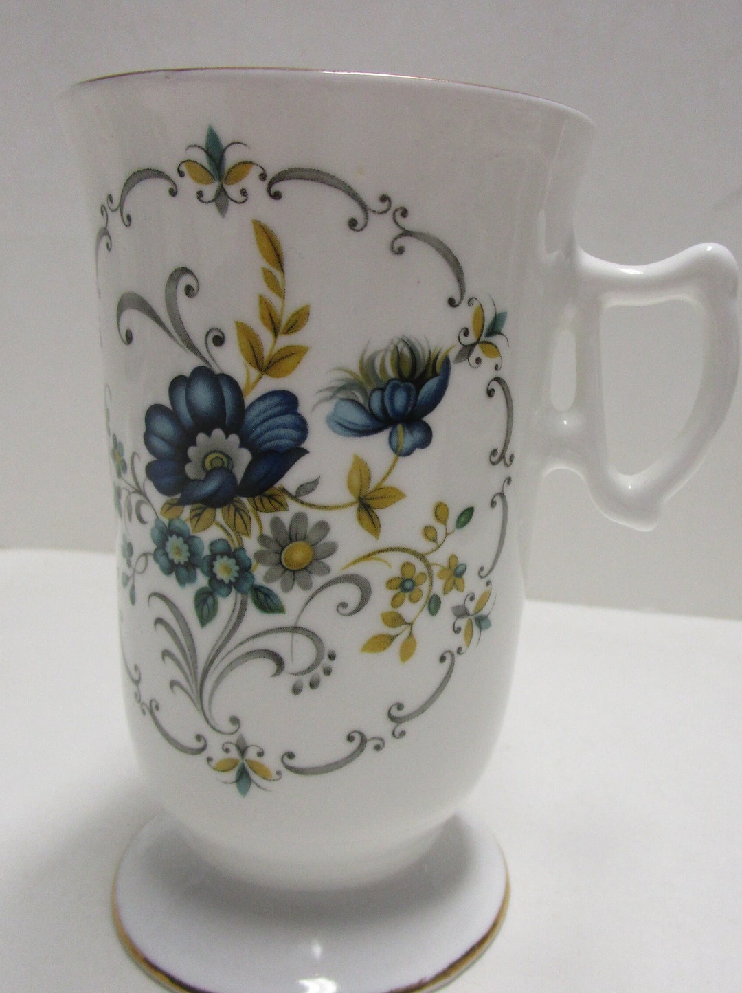 Royal Tara Blue Corn Flower Mug Cup With Gold Trim - Etsy