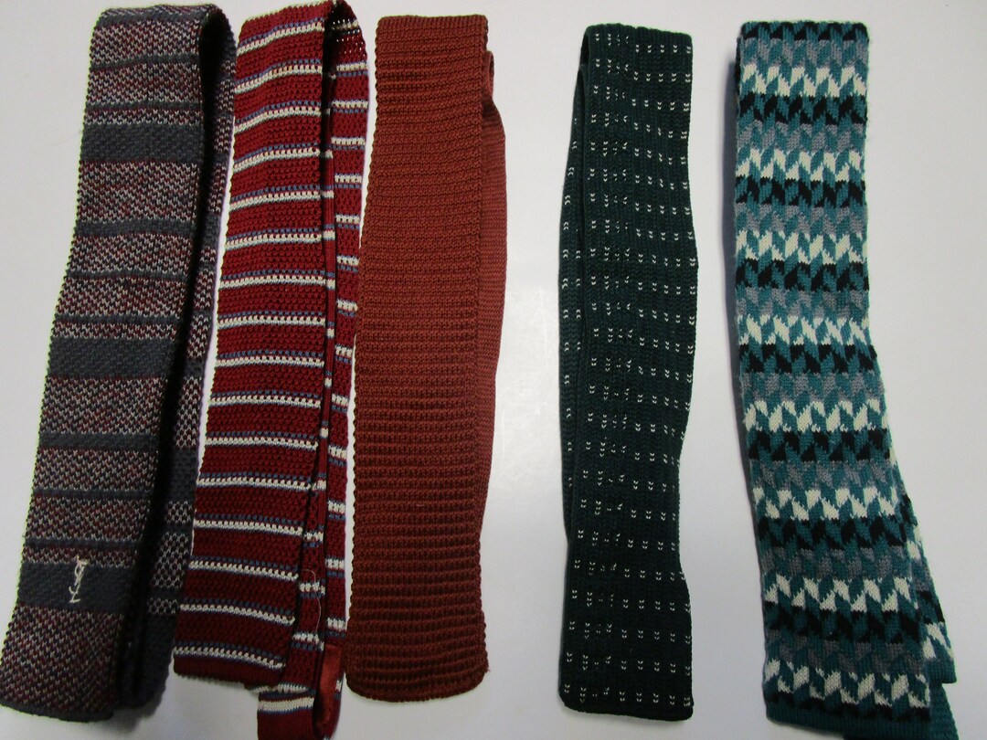 Vintage Lot of 5 Ties, Knit Ties, Various Brands - Etsy