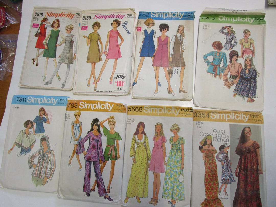 Vintage Simplicity Patterns, Lot of 8, 60s, 70s - Etsy