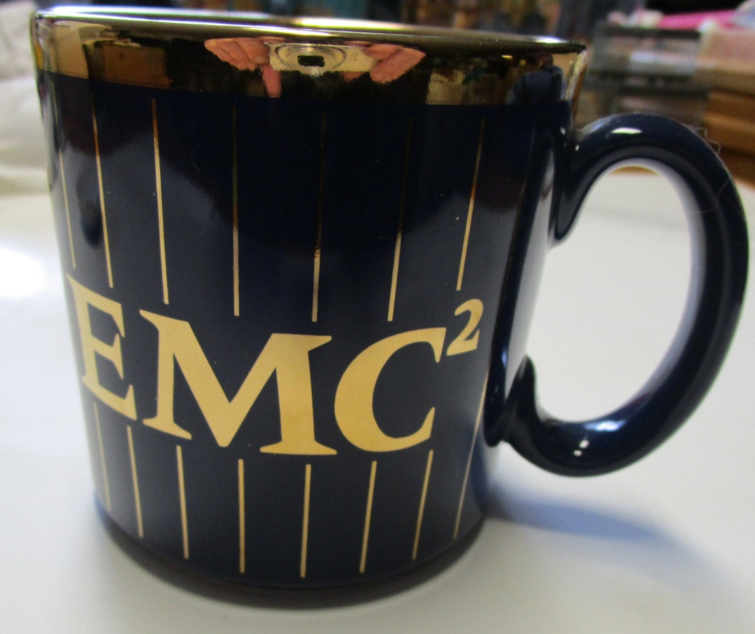 Navy and Gold Striped Coffee Mug Cup EMC2, Made in England Tams - Etsy