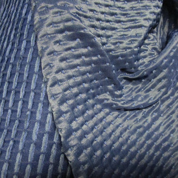 Navy Geometric Chenille Fabric - Etsy