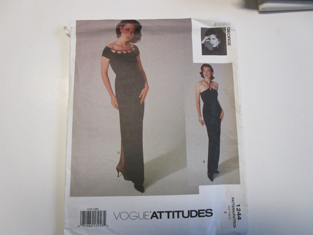 Vogue 1244 Jennifer George Evening Gown, Size 8 UNCUT - Etsy