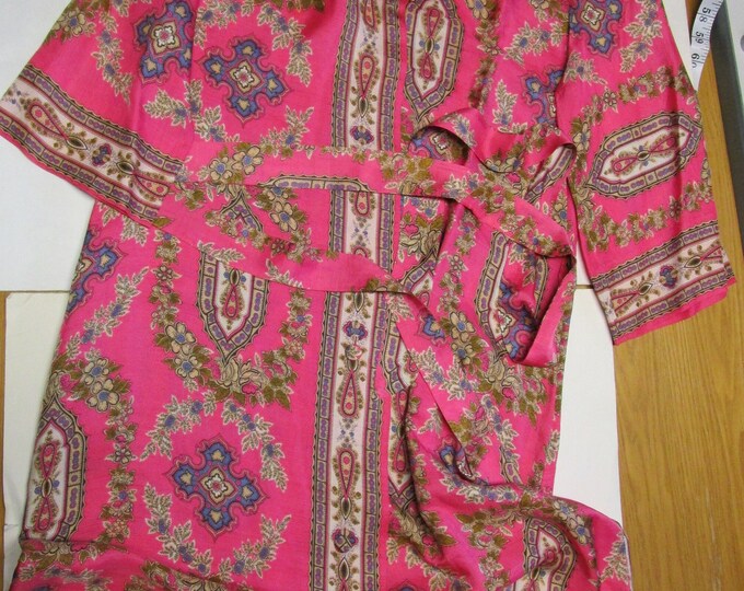 Vintage Diana Dean by Julius Lonschein Coral Floral Silk Dress, Medium ...