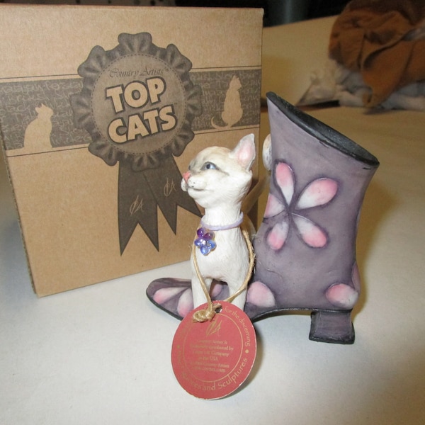Country Artist Cat Figurine - Etsy