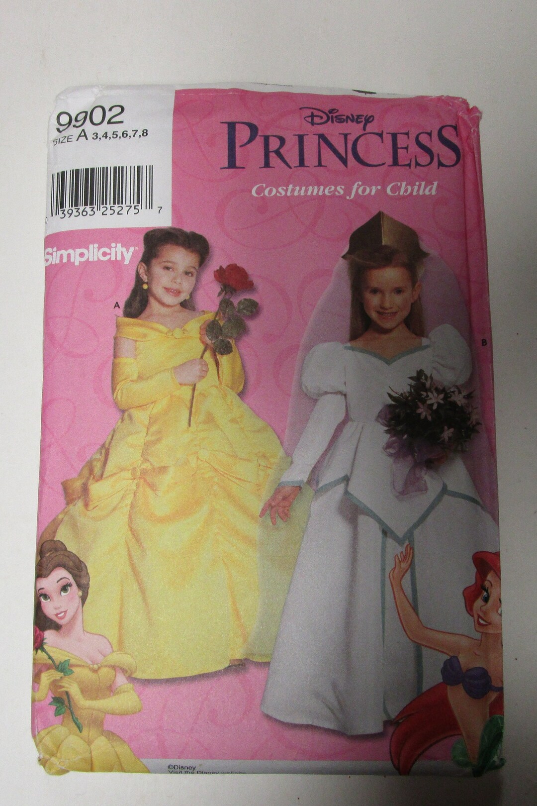 Simplicity 9902 Pattern Disney Princess Belle and Ariel Costumes for ...