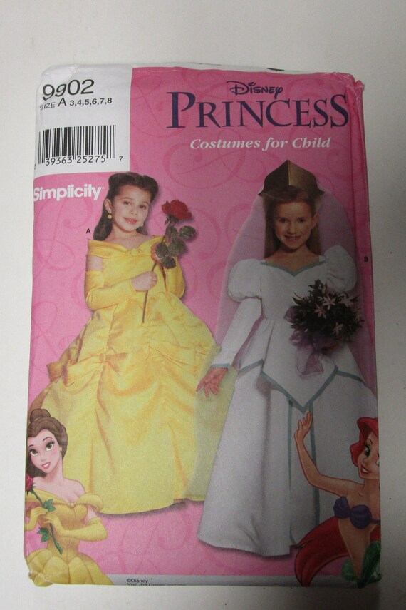 Simplicity 9902 Pattern Disney Princess Belle and Ariel | Etsy