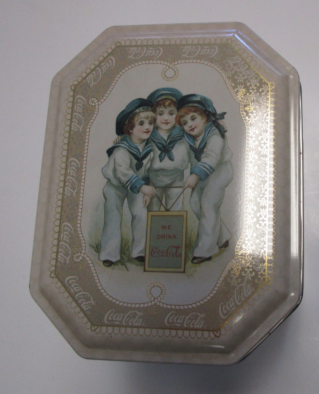 Vintage Coca Cola Beige Collectible Tin - Etsy