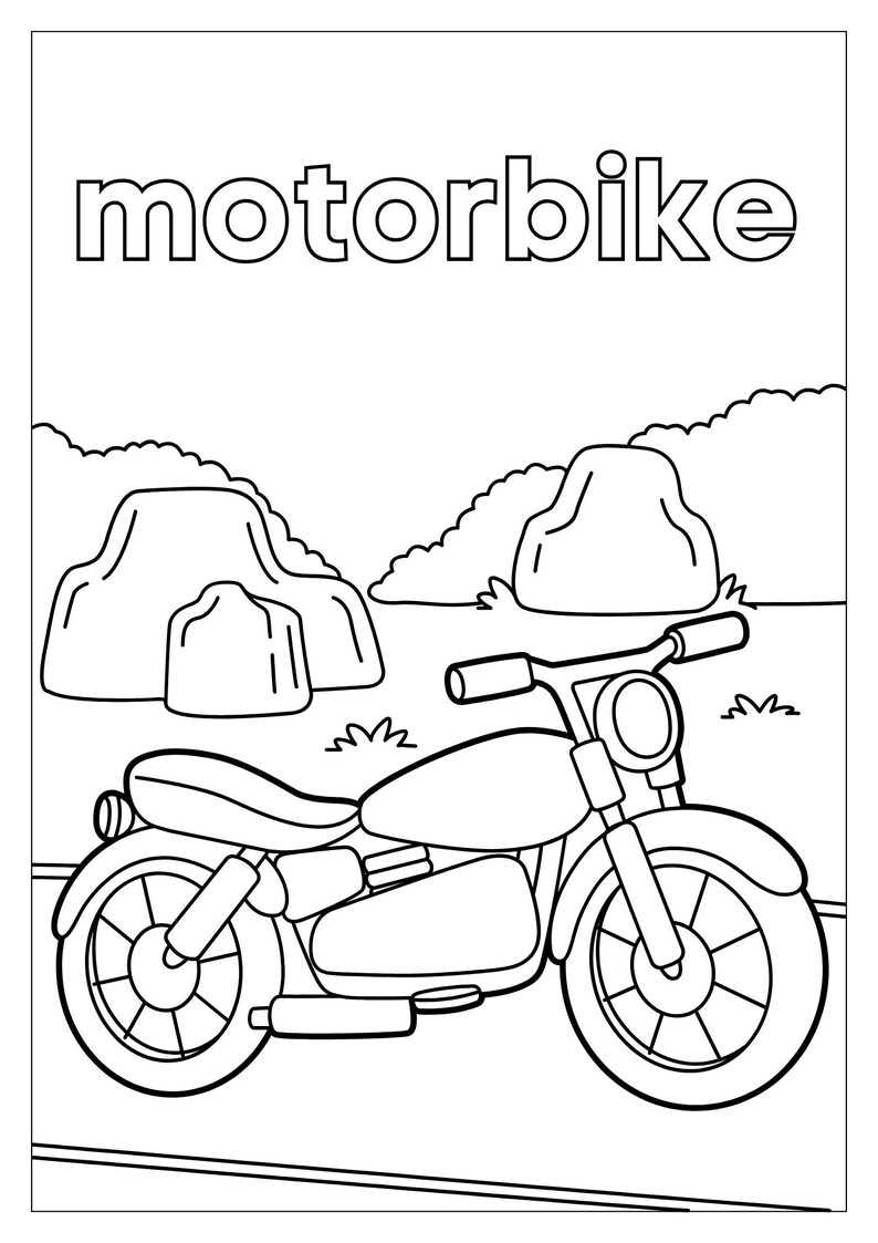 Vehicles & Transport Coloring Book for Kids | 24 Fun Printable Pages ...