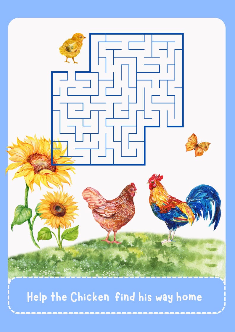 Printable Maze Puzzle for Kids | Fun Activity Worksheet | Instant ...