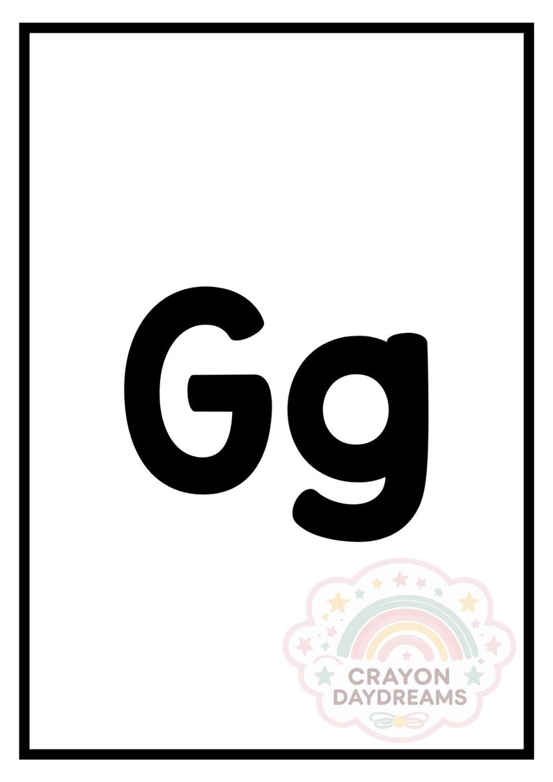 A4 Alphabet Flashcards | Black & White | Uppercase + Lowercase ...