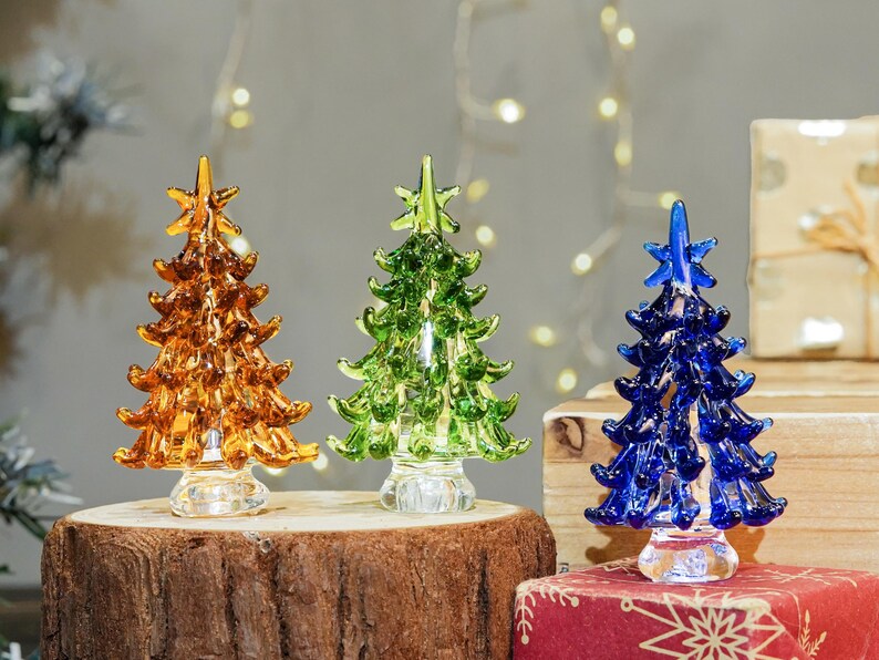 Handmade Stained Glass Christmas Tree,miniature Glass Christmas Tree ...