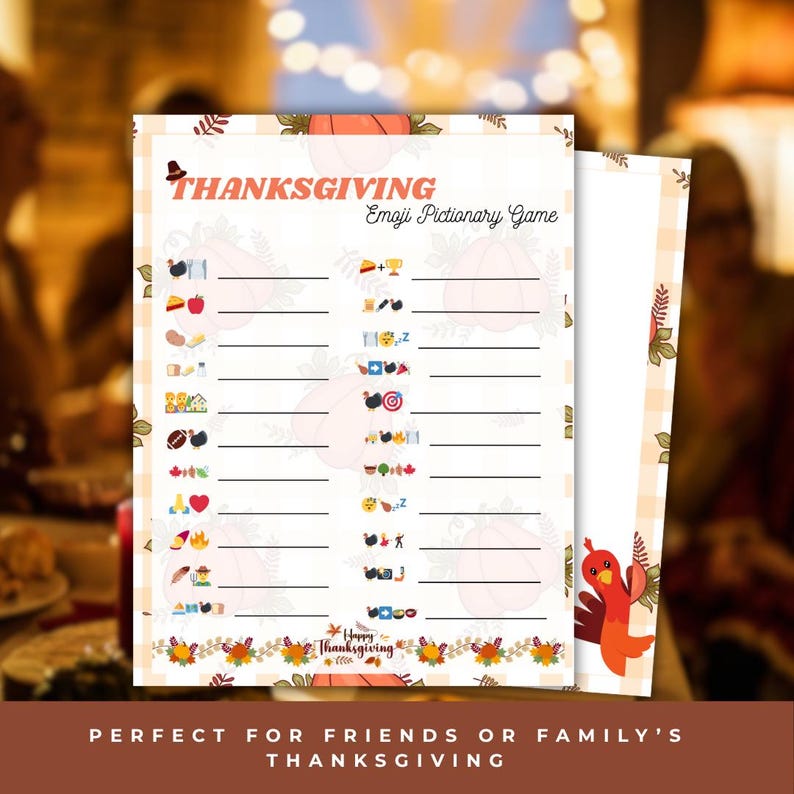 Printable Thanksgiving Emoji Game, Thanksgiving Office Party Game ...