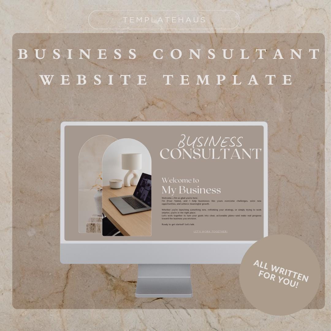 Business Consultant Website Template - Etsy