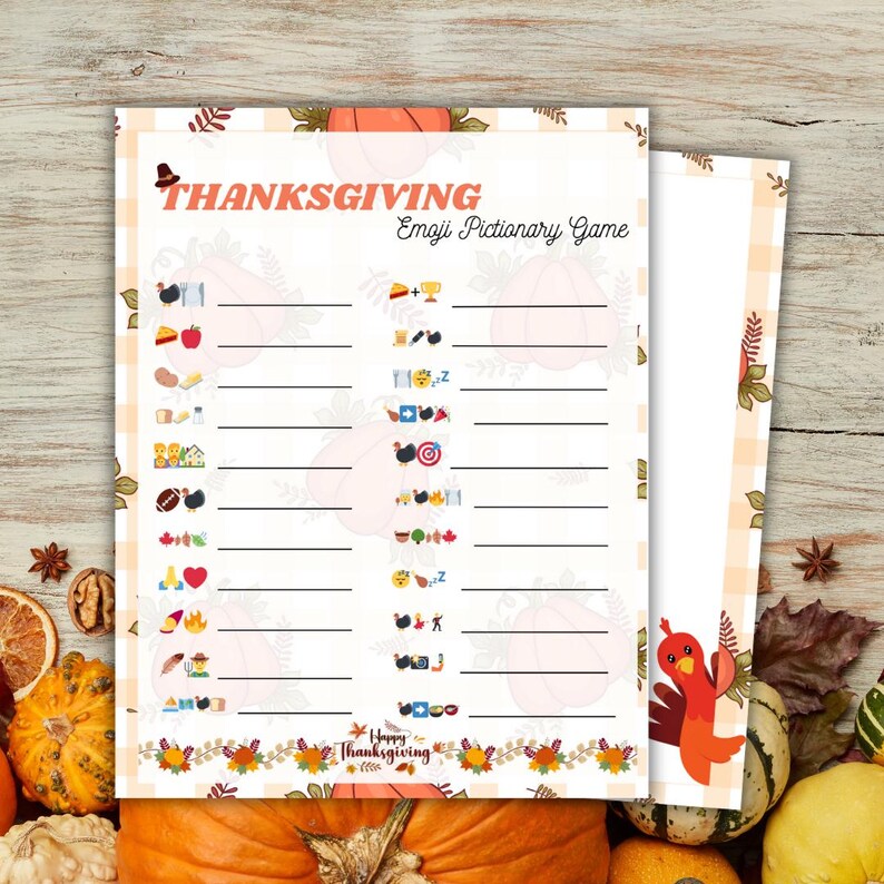 Printable Thanksgiving Emoji Game, Thanksgiving Office Party Game ...