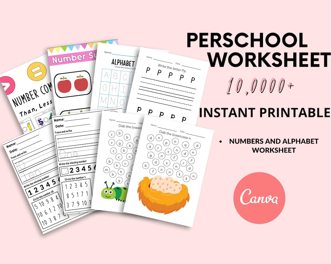 Alphabet AND Number Tracing Worksheets Bundle: Kids Handwriting ...