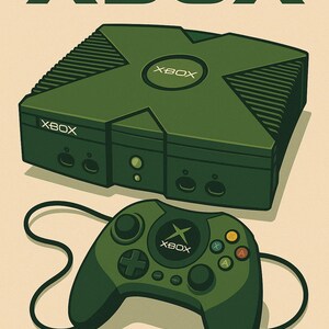 Original Xbox Stylized Poster – Printable Wall Art | Retro Gaming ...
