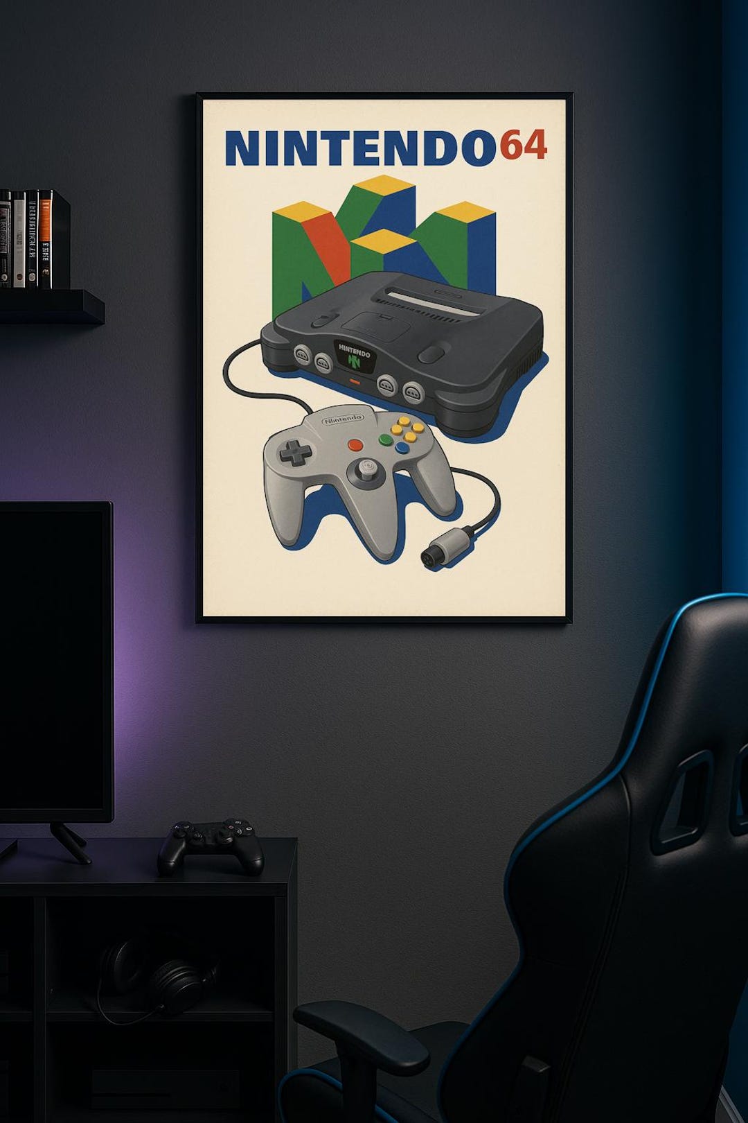 Nintendo 64 Retro Poster – Vintage Gaming Console Print (multiple Sizes ...