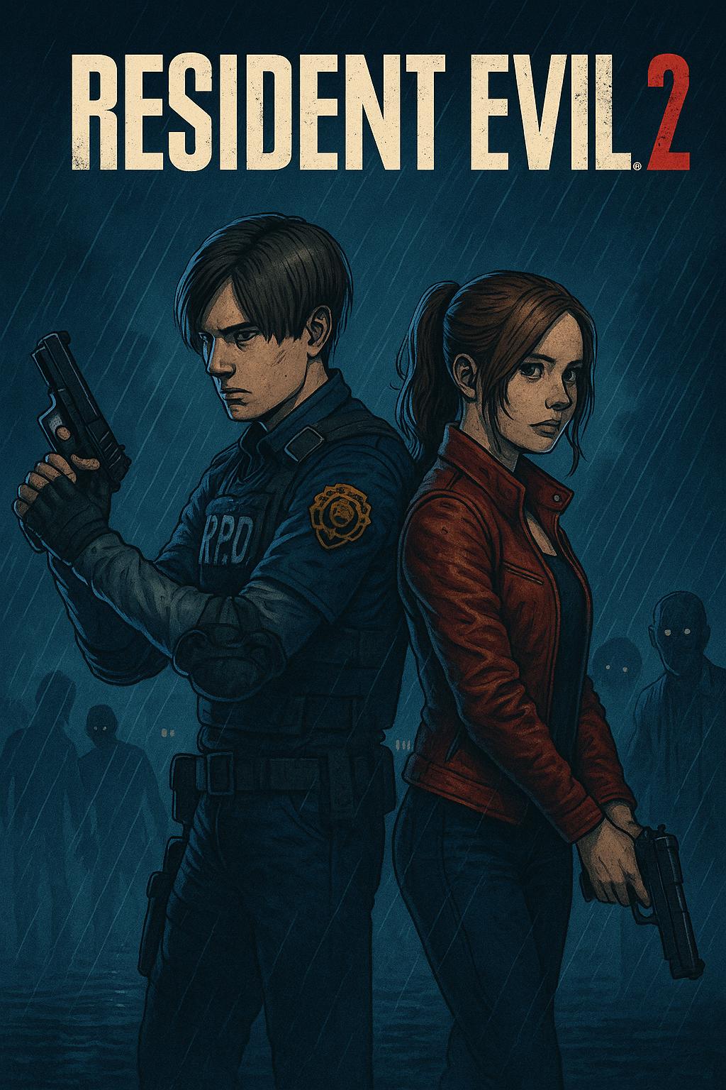 Resident Evil 2 Poster – Digital Download | Leon & Claire | Retro ...