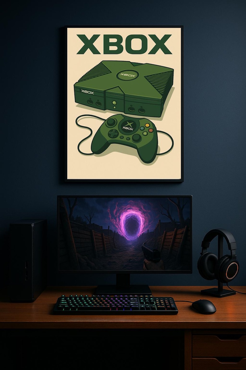 Original Xbox Stylized Poster – Printable Wall Art | Retro Gaming ...