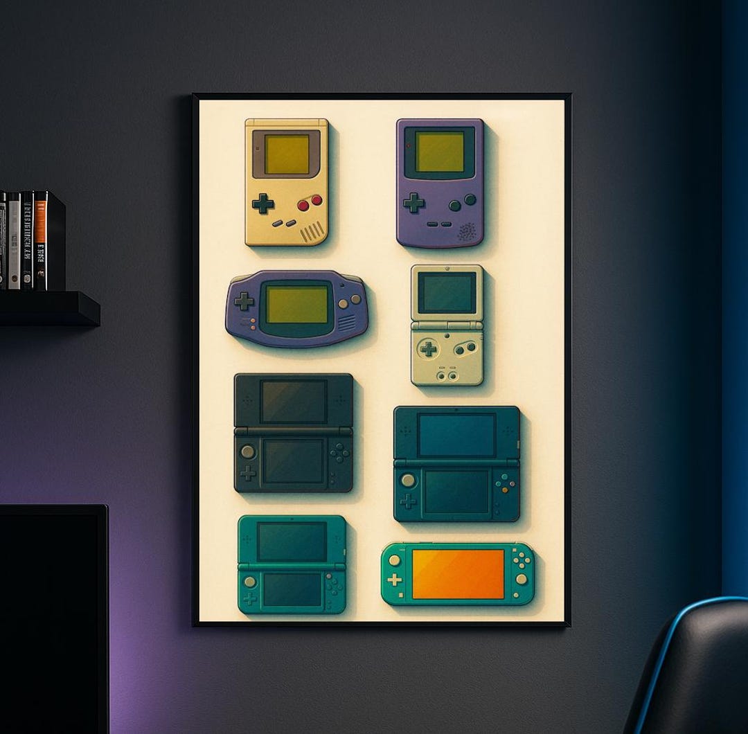 Nintendo Handheld Console Timeline – Digital Poster Download, Game Room ...