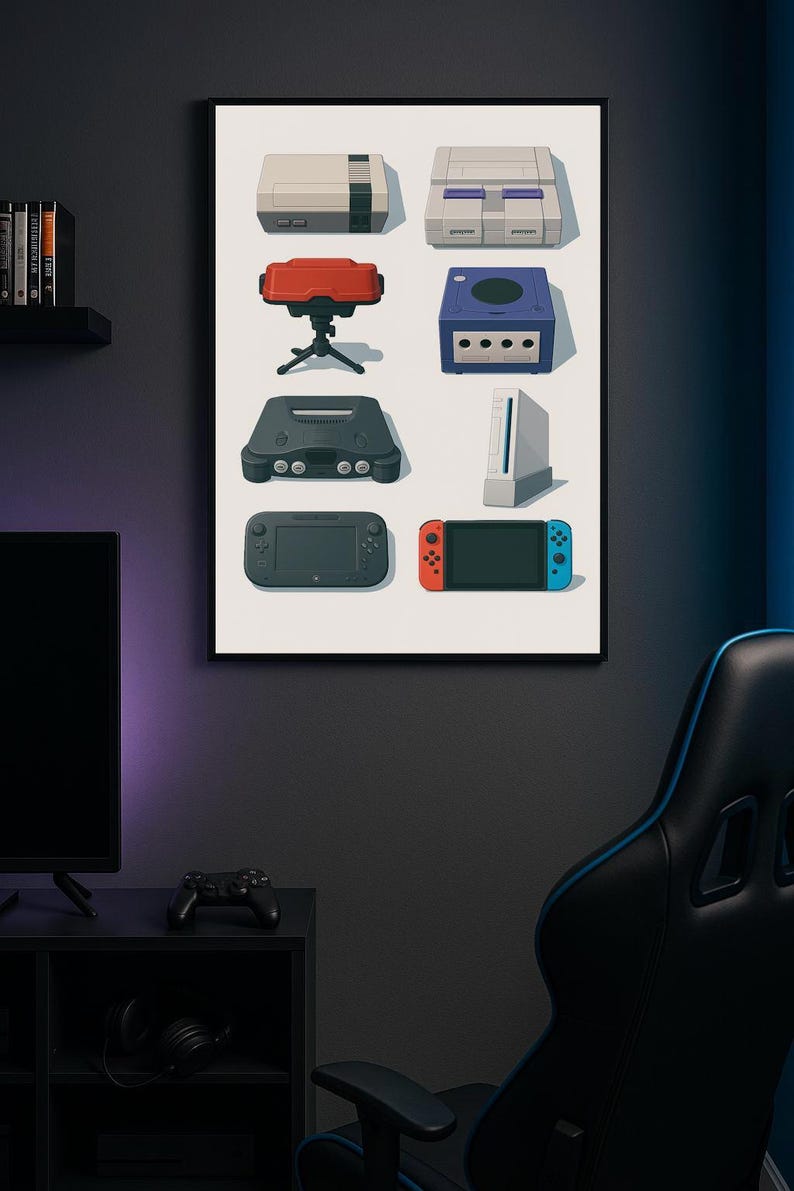 Nintendo Console Timeline Poster – Gaming Wall Art, Digital Download ...