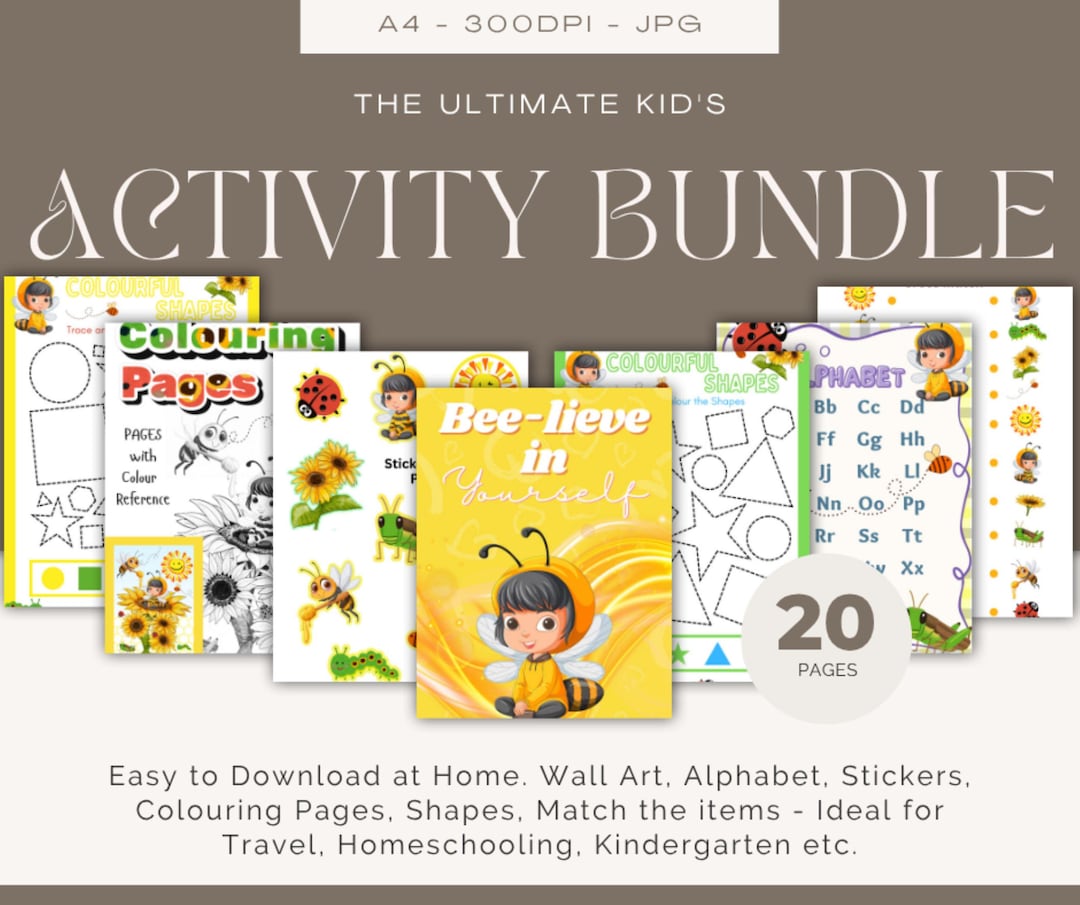 Busy Bees Kids Activity Pack: Homeschool Printable (digital Download ...