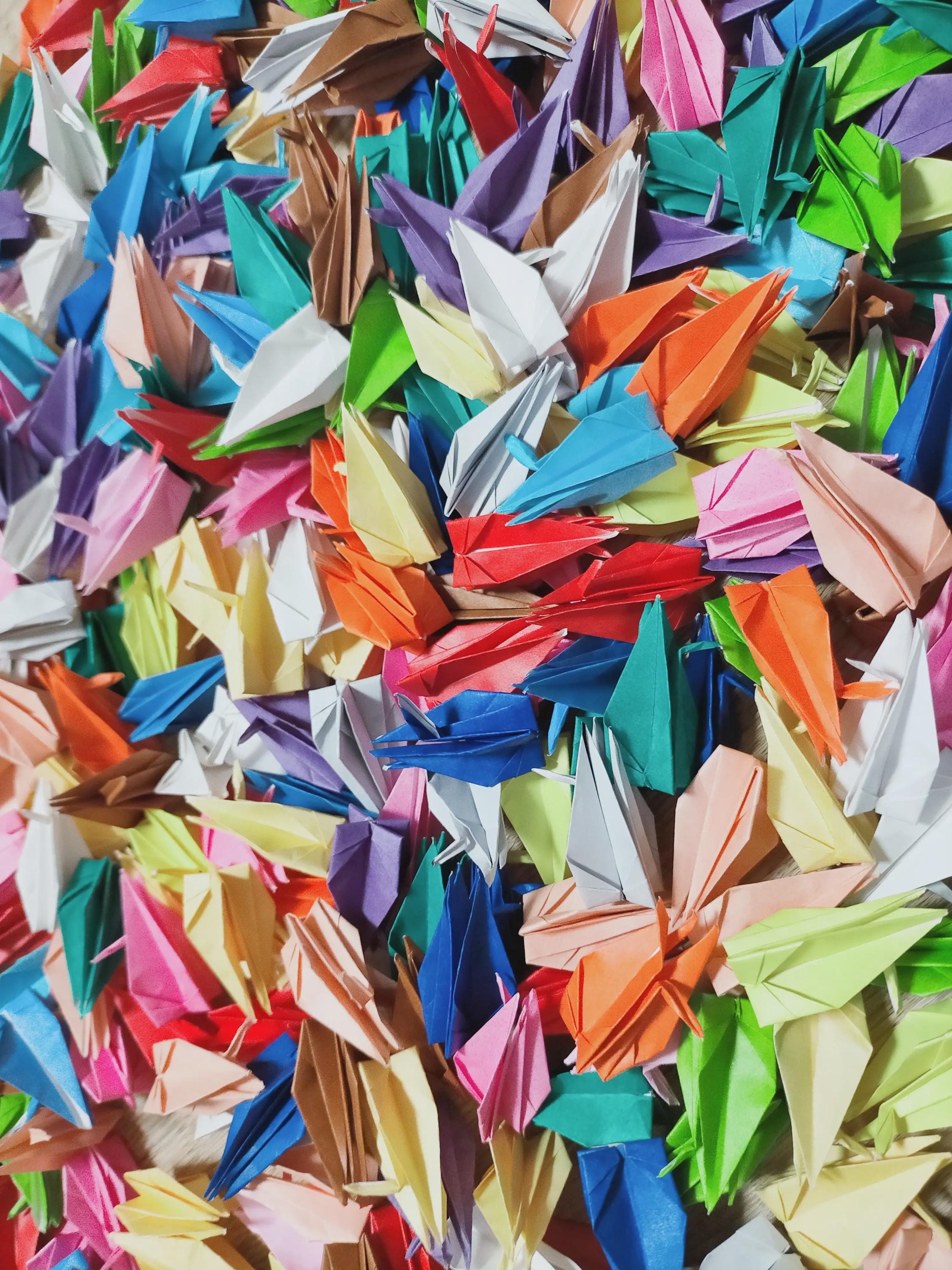 100 Rainbow Origami Cranes – Japanese Lucky Charm - Etsy