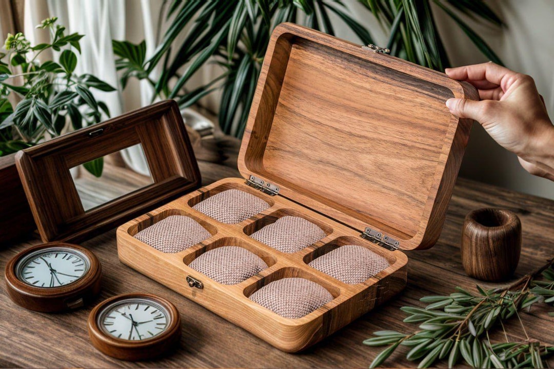 Handcrafted Walnut Watch Box, Personalized Storage for 1-12 Watches ...