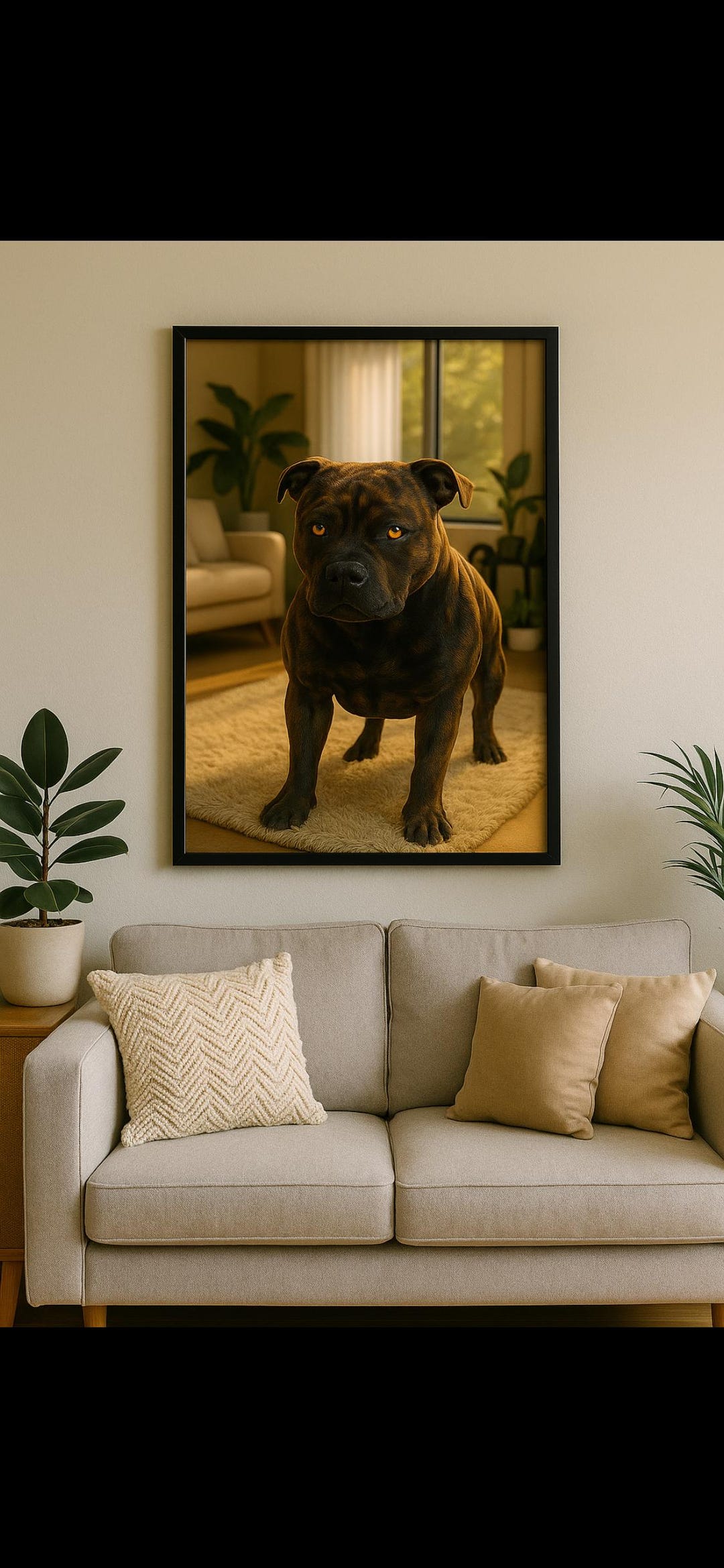 Staffy Digital Art Print Muscular Brindle Staffordshire Bull Terrier ...