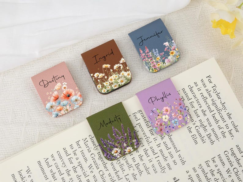 Personalized Leather Bookmark,leather Magnetic Bookmark,library ...