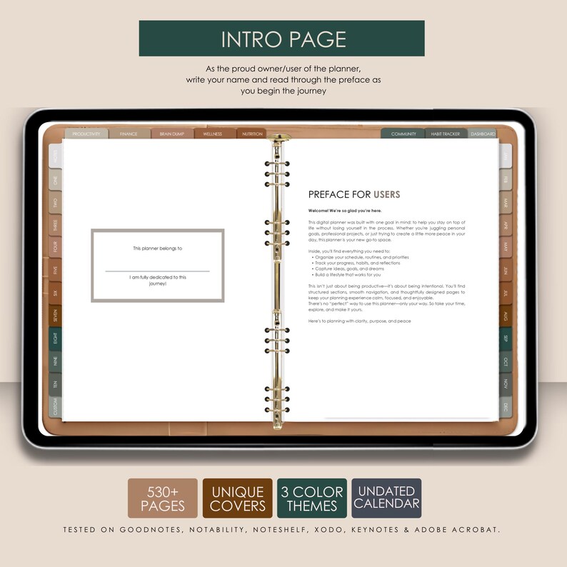 All-in-one Digital Planner | 530+ Pages | Productivity, Finance ...