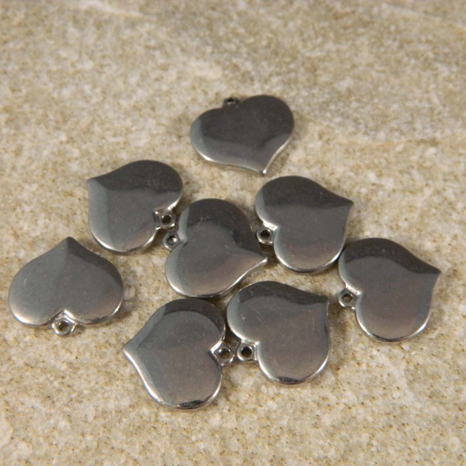 Small Stainless Steel Heart Charms - Etsy