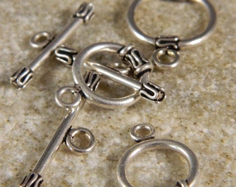 Chunky Sterling Silver Square Toggle Adorned With Hearts - Etsy